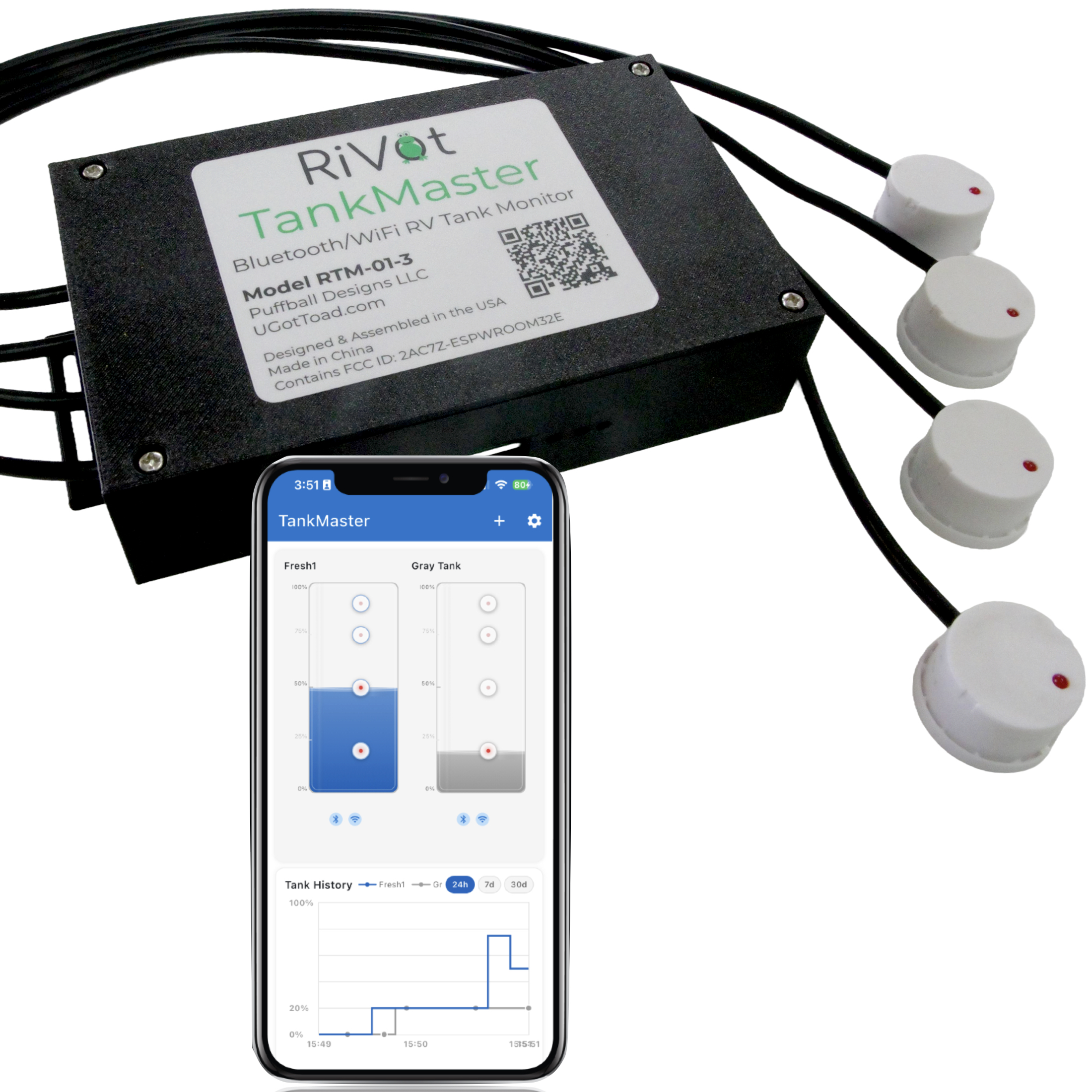 RV/Camper/Boat Holding Tank Monitor System – External Contactless ...